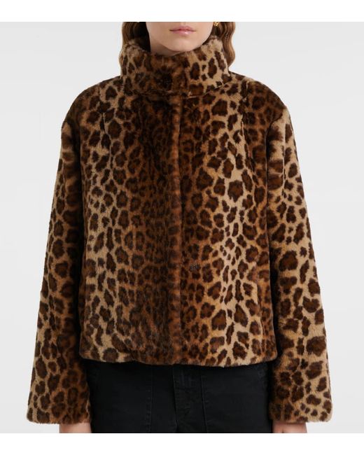 Velvet Valli Leopard-print Faux Fur Jacket in Brown | Lyst
