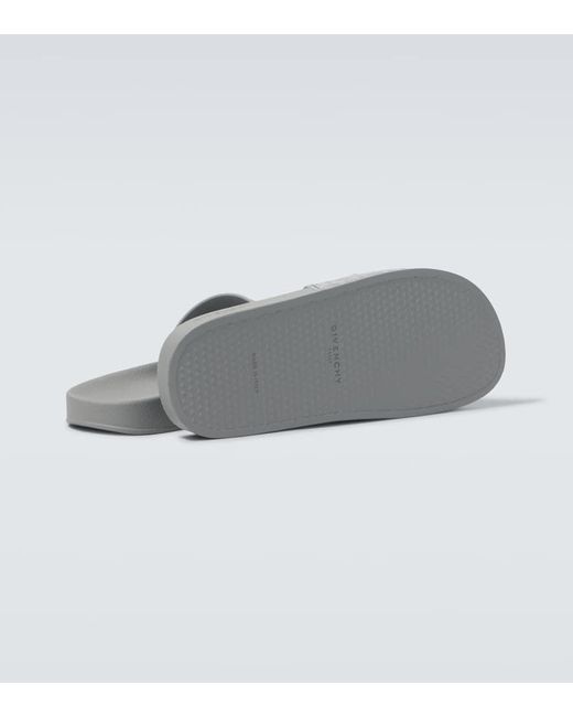 Givenchy Logo Monogram Slides in Gray for Men | Lyst
