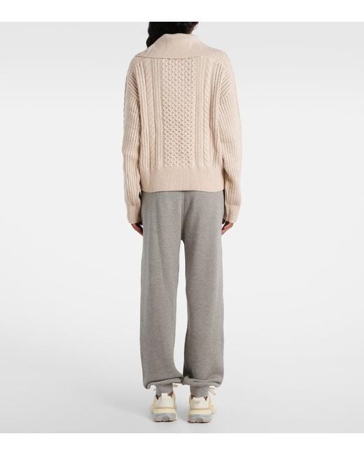 Varley Camello Cable-Knit Half-Zip Sweater in Natural | Lyst