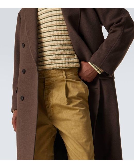AURALEE Double-Breasted Wool Coat in Brown for Men | Lyst