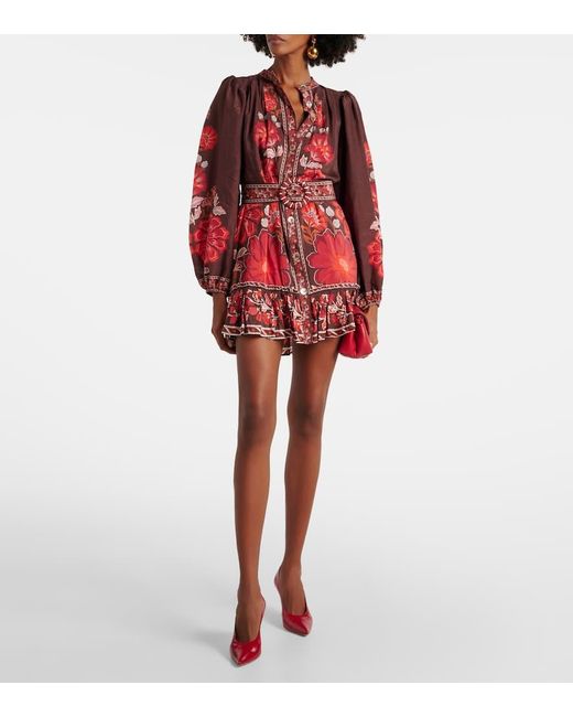FARM Rio Mini Dress in Red | Lyst