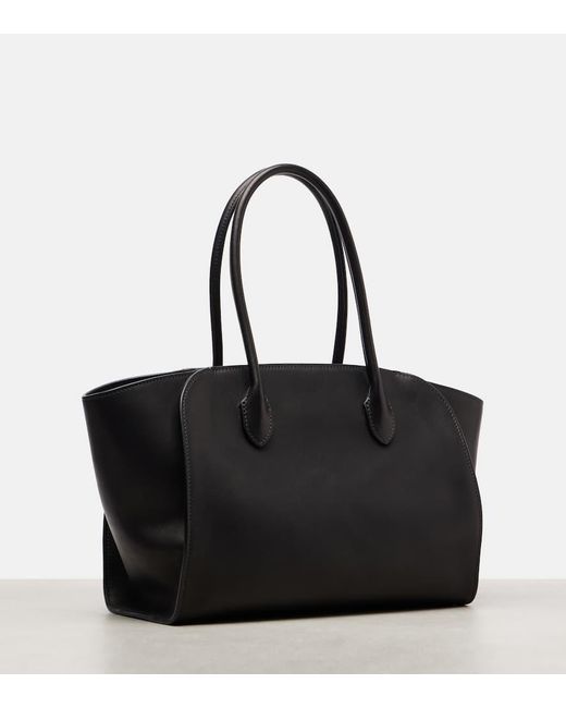 The Row Marlo 12 Leather Tote Bag in Black | Lyst