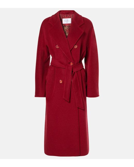 Max Mara Ticino Wool And Cashmere Coat in Red | Lyst
