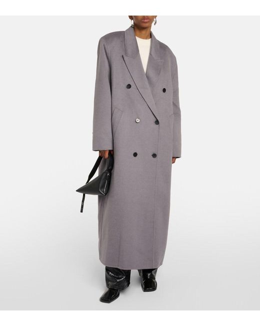 Frankie Shop Gaia Double-breasted Wool-blend Coat in Gray | Lyst