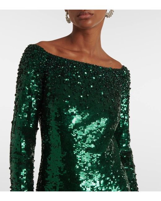 Jenny Packham Ballroom Blitz Sequined Gown in Green | Lyst