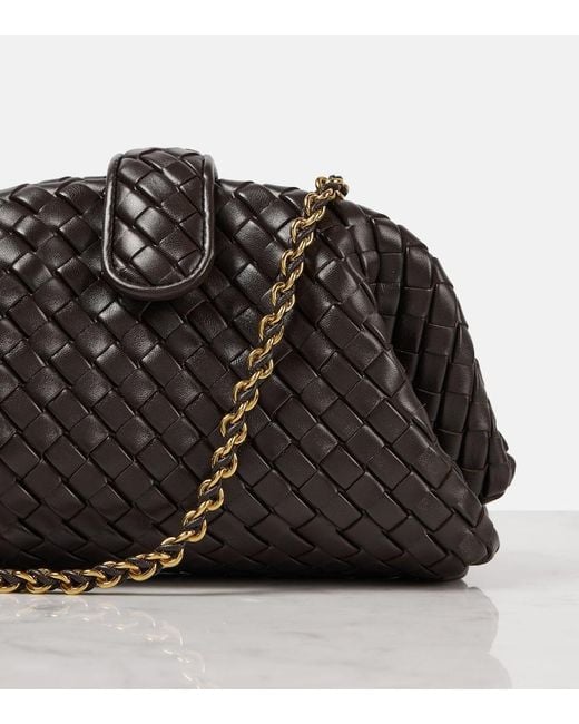 Bottega Veneta Lauren 1980 Mini Intrecciato Leather Clutch in Black | Lyst