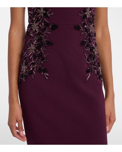 Rebecca Vallance Beatrice Embellished Crepe Gown in Purple | Lyst UK