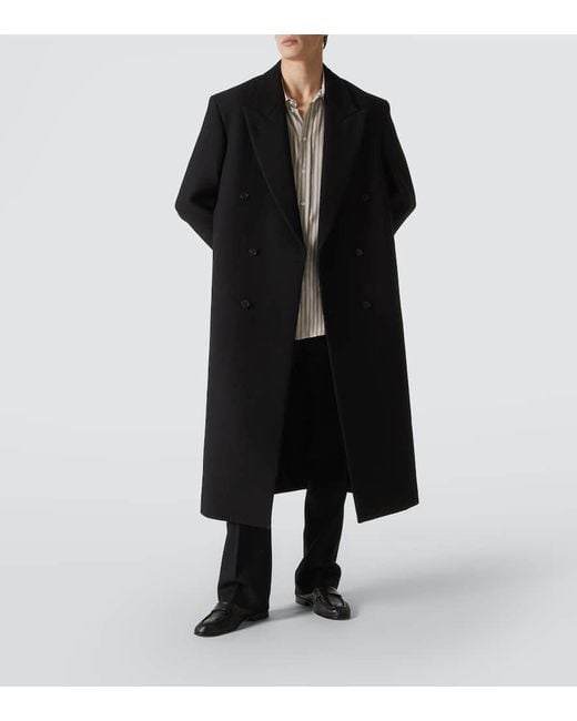 The Row Haris Double-Breasted Wool Coat in Black for Men | Lyst