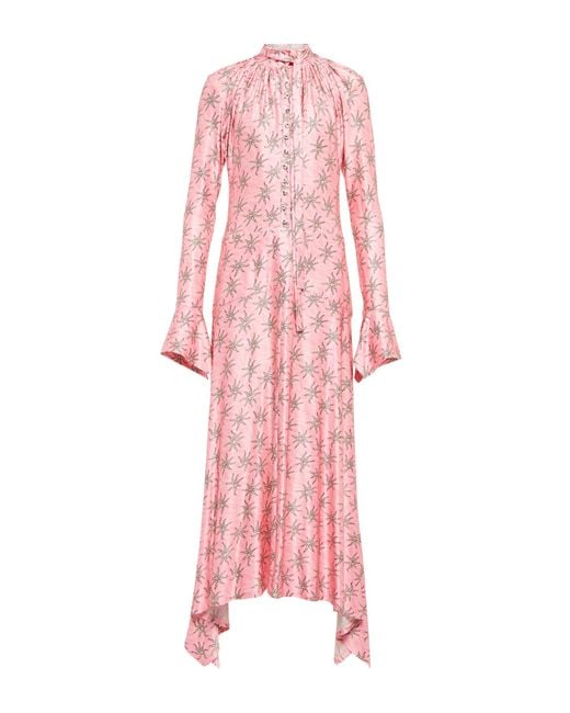 Paco Rabanne Floral Tie Neck Maxi Dress In Pink Lyst