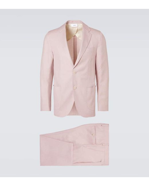 Lardini Wool, Silk, And Linen Suit in Pink for Men | Lyst UK