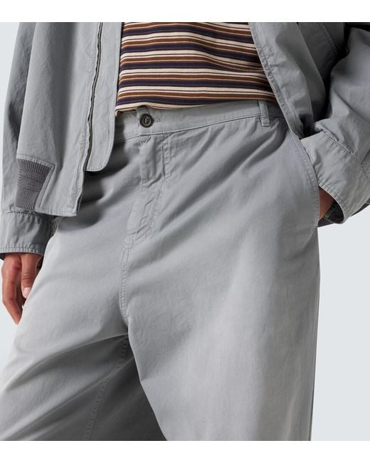 Miu Miu Cotton Twill Wide-Leg Pants in Grey for Men | Lyst UK