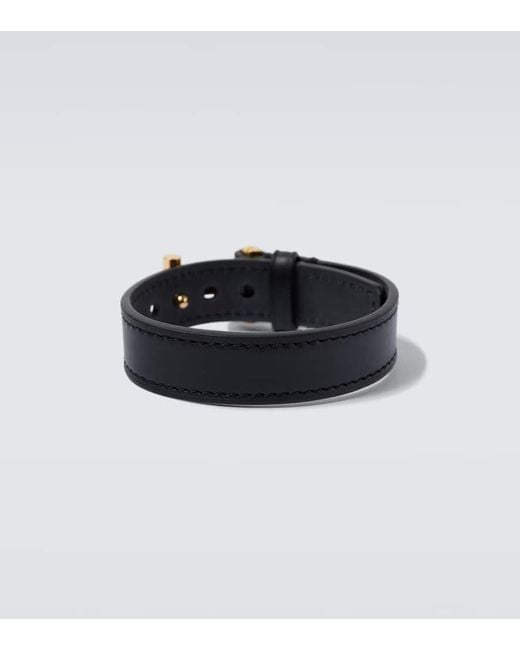 Tom Ford T Icon Leather Bracelet in Black for Men | Lyst