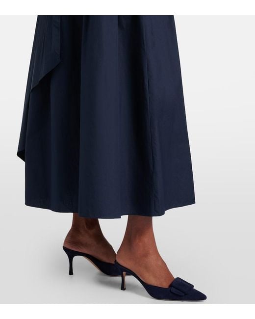 Max Mara Ussita Cotton Poplin Midi Dress in Blue | Lyst