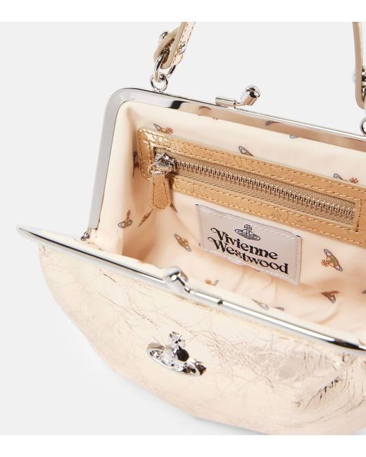 Vivienne Westwood Granny Small Metallic Leather Tote Bag in Natural | Lyst
