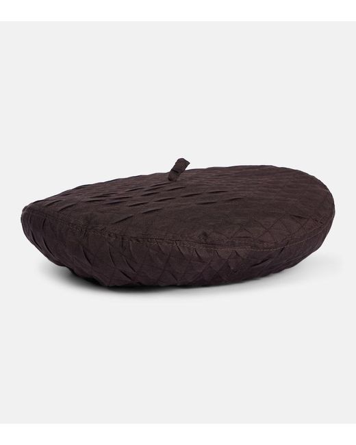 Loro Piana Anna Silk Beret in Brown | Lyst