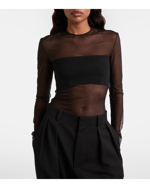 Nensi Dojaka Sheer Bodysuit in Blue | Lyst