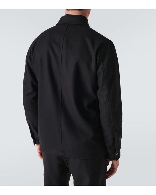 Stone Island Ghost Compass Wool-blend Overshirt in Black for Men | Lyst