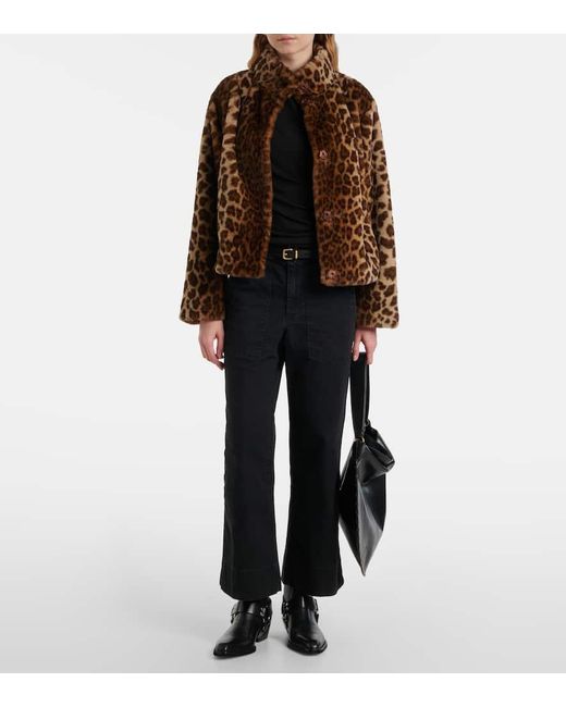 Velvet Valli Leopard-print Faux Fur Jacket in Brown | Lyst