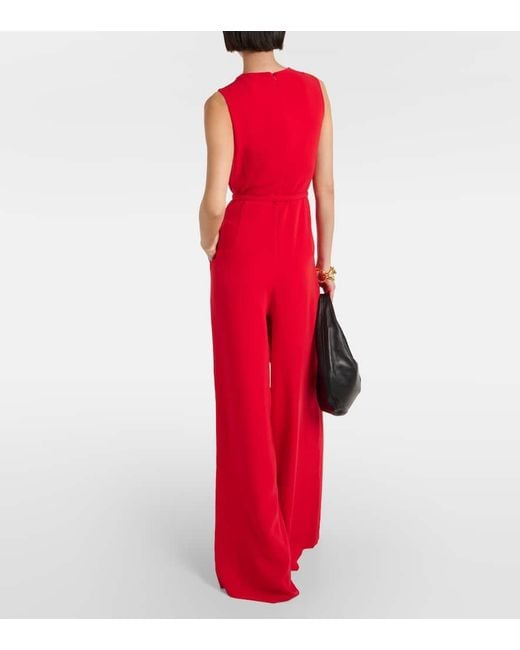 Max Mara Cady Wide-Leg Jumpsuit in Red | Lyst
