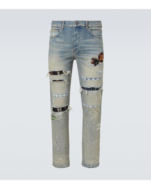 Amiri Vintage Patch Slim Jeans in Blue for Men | Lyst