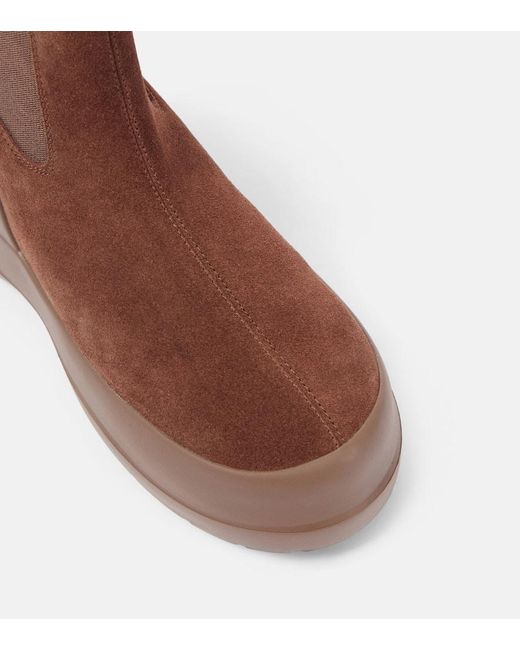Moon Boot Luna Suede Chelsea Boots in Brown | Lyst