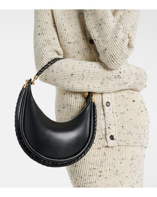 Bottega Veneta Hula Hoop Leather Shoulder Bag in Black | Lyst