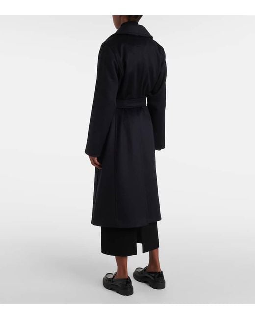 Max Mara Manuela Icon Belted Wool Coat in Blue | Lyst
