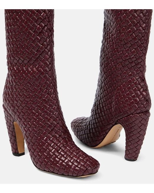Bottega Veneta Canalazzo Leather Over-the-knee Boots in Red | Lyst