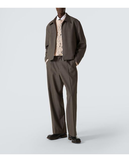 Our Legacy Mini Checked Virgin Wool Blouson in Gray for Men | Lyst