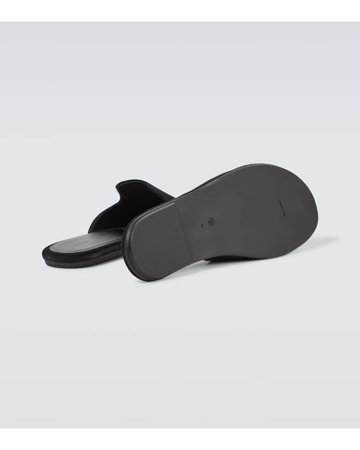 The Row Roger Suede Slides in Black for Men | Lyst