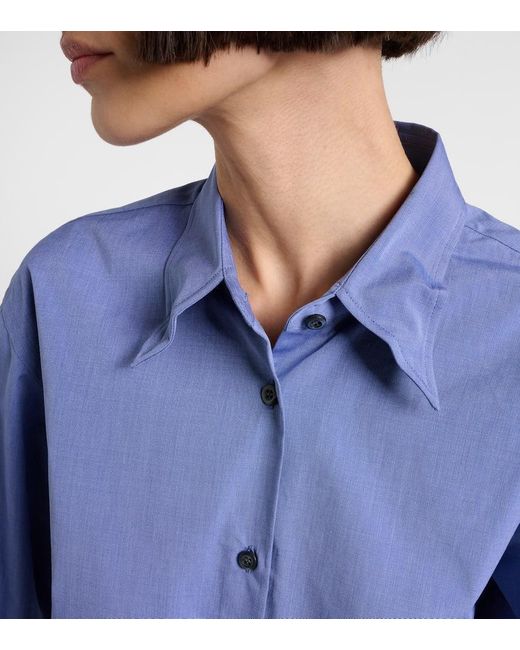 Prada Cotton Fil-A-Fil Shirt in Blue | Lyst UK