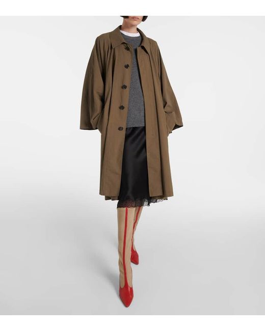 The Row Mesh And Leather Knee-High Boots in Red | Lyst