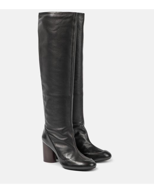 Lemaire Glove Leather Knee-High Boots in Black | Lyst UK