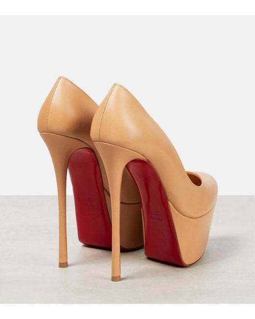 Christian Louboutin Dolly Alta 160 Leather Platform Pumps in Natural | Lyst