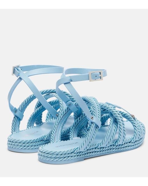 Mach & Mach Embellished Woven Sandals in Blue | Lyst