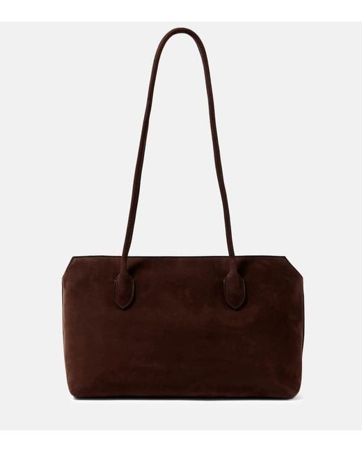 The Row Terrasse Suede Shoulder Bag in Brown | Lyst