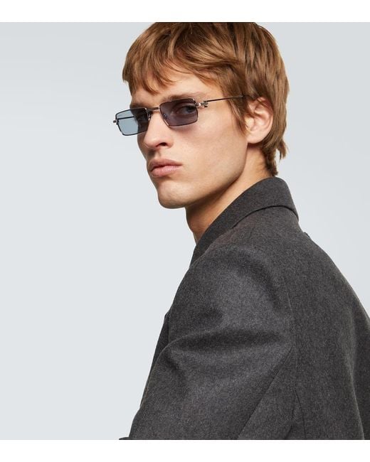 Cartier Premiere De Cartier Rectangular Sunglasses In Blue For Men Lyst