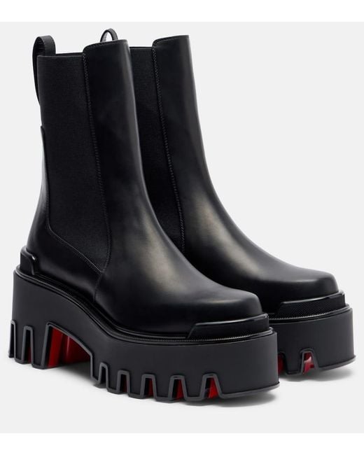 Christian Louboutin Marchacroche Leather Chelsea Boots in Black | Lyst UK