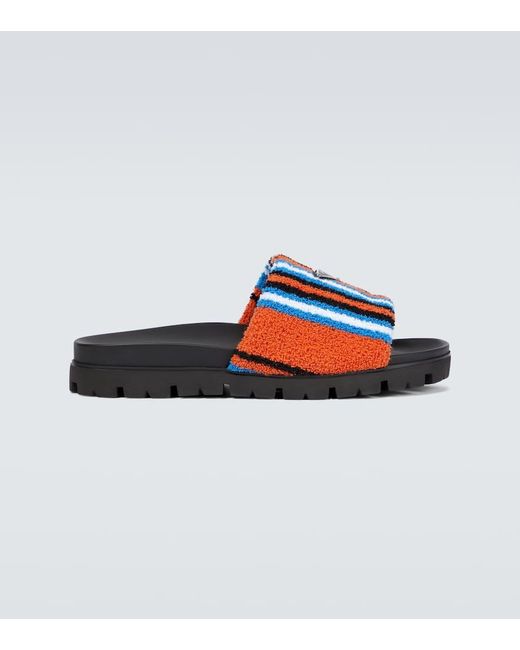 Prada Furry Slides for Men | Lyst