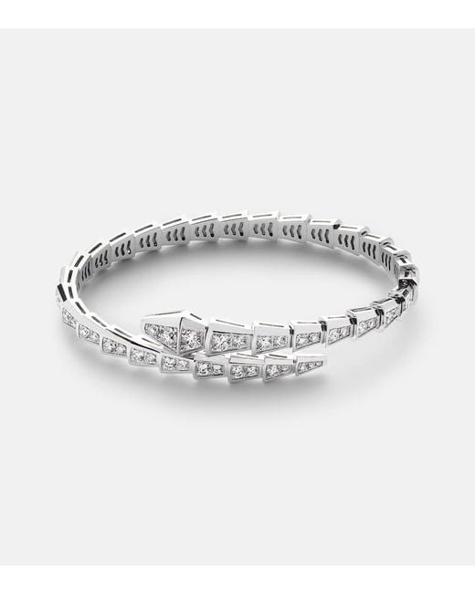 BVLGARI Serpenti Viper 18Kt Bracelet With Diamonds in Metallic | Lyst