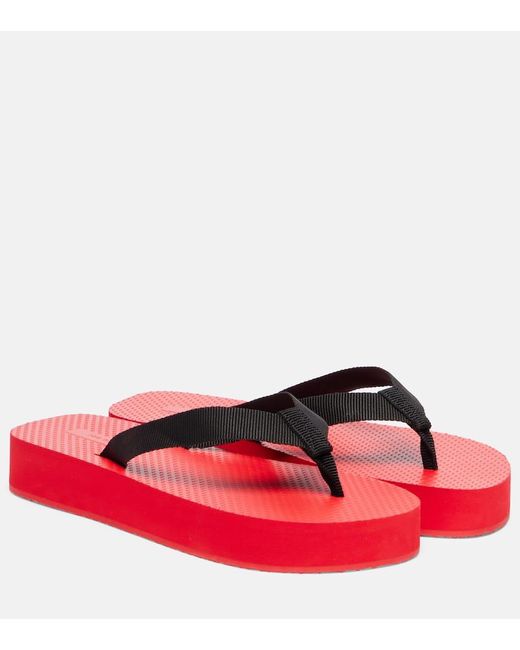 The Row Dune Platform Thong Sandals in Red | Lyst