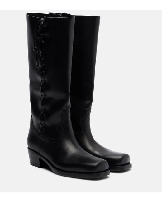 Paris Texas Roxanne 45 Leather Knee-High Boots in Black | Lyst UK