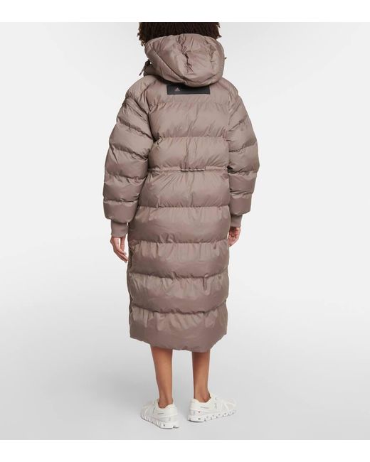 adidas By Stella McCartney Down Coat in Brown | Lyst