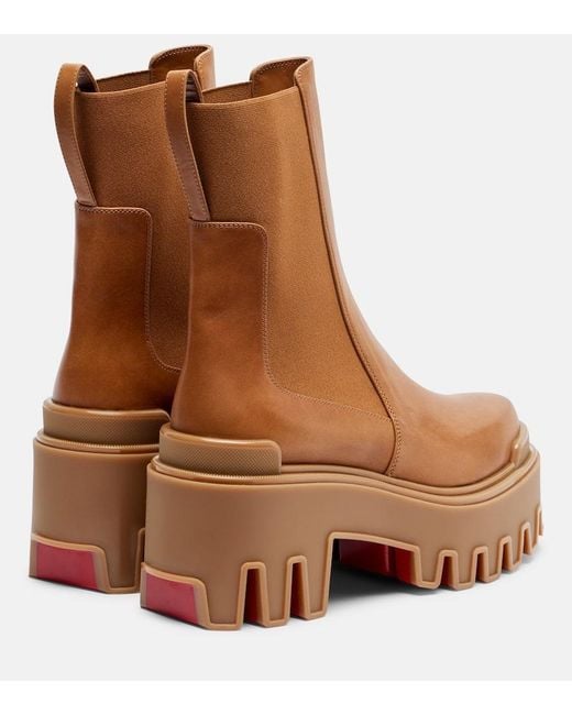 Christian Louboutin Marchacroche Leather Chelsea Boots in Brown | Lyst UK