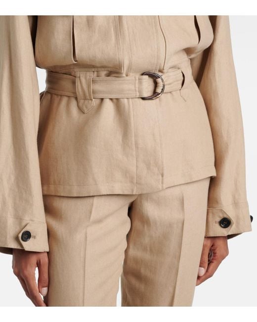 Loro Piana Dillon Linen Crepe Jacket in Natural | Lyst
