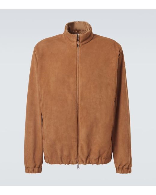 Moncler Turbat Reversible Suede Jacket in Brown for Men | Lyst