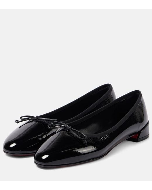 Christian Louboutin Sweetie Jane Patent Leather Ballet Flats in Black ...