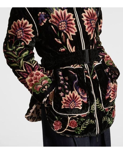 FARM Rio Marvelous Garden Belted Reversible Puffer Jacket in Black | Lyst