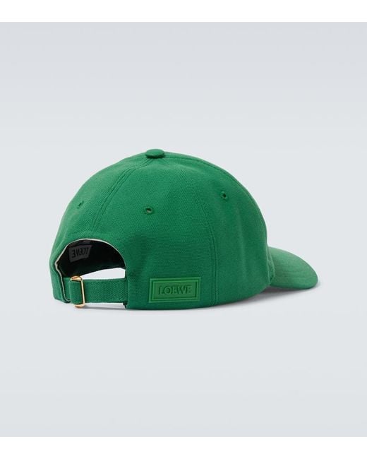 Loewe Anagram Canvas Baseball Cap in Green for Men | Lyst UK
