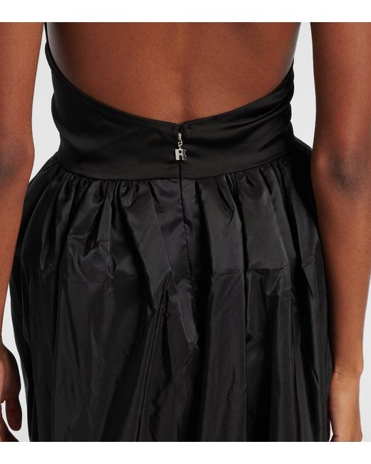 ROTATE BIRGER CHRISTENSEN Gathered Satin Taffeta Maxi Dress in Black ...